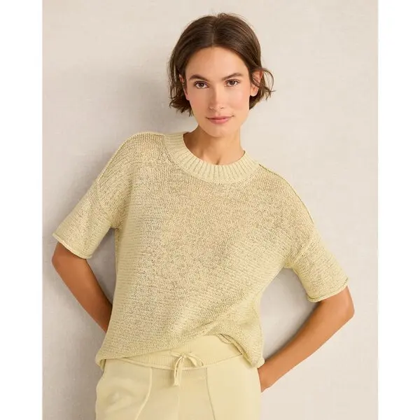 HAVEN WELL WITHIN Organic Cotton Linen Tape Yarn Sweater - Celery Leaf