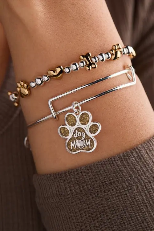ALEX AND ANI Dog Mom Charm Bangle