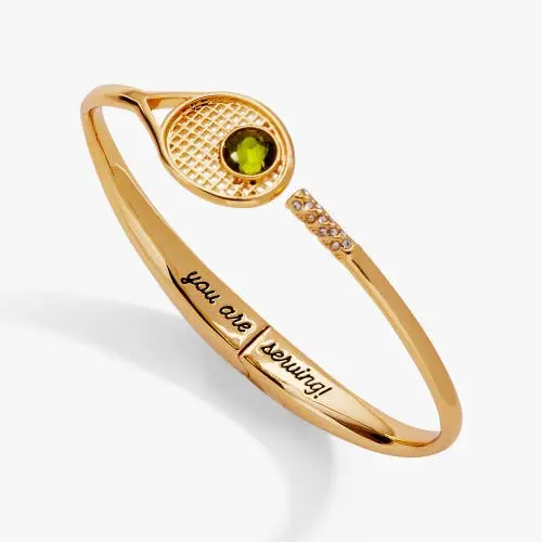 ALEX AND ANI Tennis Racket 'you Are Serving' Hinge Cuff Bracelet - Gold