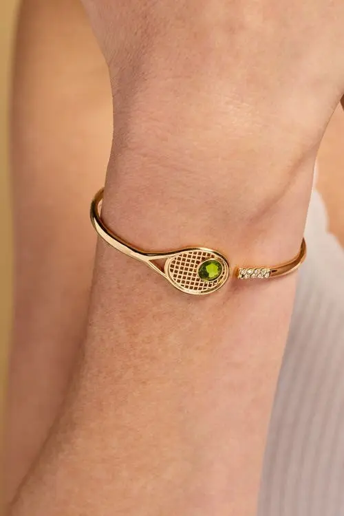 ALEX AND ANI Tennis Racket 'you Are Serving' Hinge Cuff Bracelet