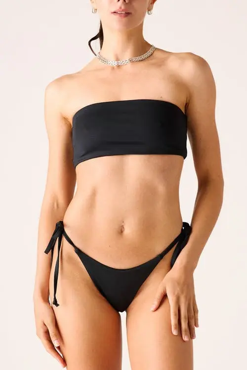 LONDRE BODYWEAR The Side Tie Bottom Bikini - Matte Black