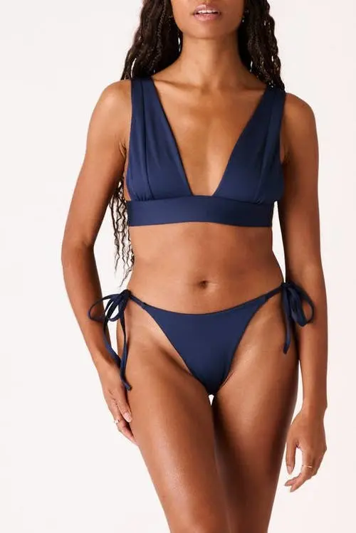 LONDRE BODYWEAR The Side Tie Bottom Bikini - Soft Navy