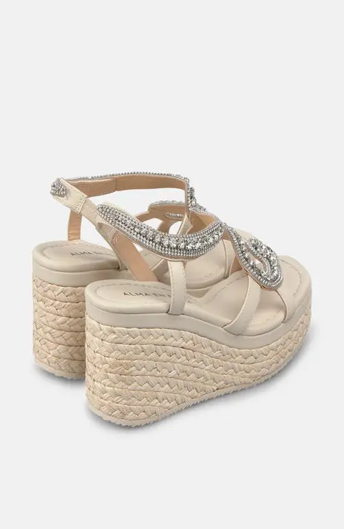 ALMA EN PENA Embellished Wedge Sandals With Snake Detail