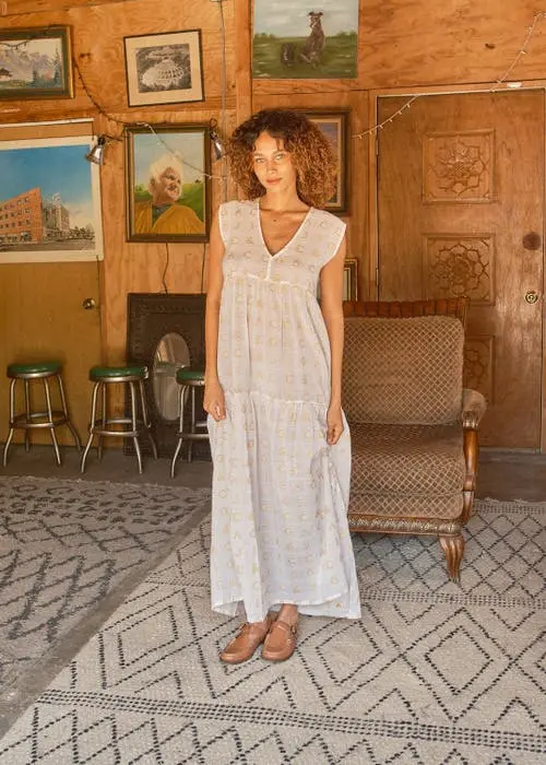 Ace & Jig Jules V-neck Belted Tiered Maxi Dress