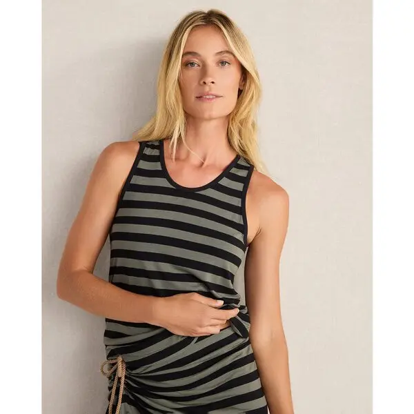HAVEN WELL WITHIN Knit Striped Tank - Green