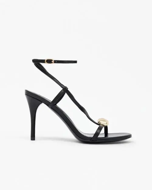 MI/MAI Terrence Jewel Detail Heeled Sandals - Black