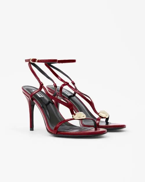 MI/MAI Terrence Jewel Detail Heeled Sandals - Red