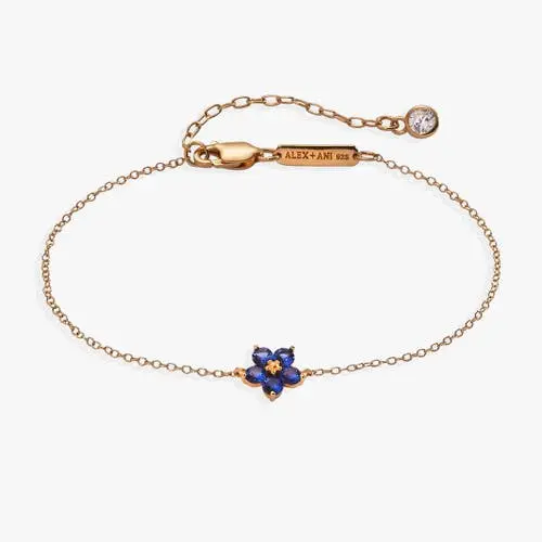 ALEX AND ANI Forget-me-not Flower Crystal Bracelet - Gold