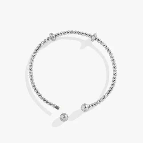 ALEX AND ANI French Rope Charm Bracelet Cuff - Silver