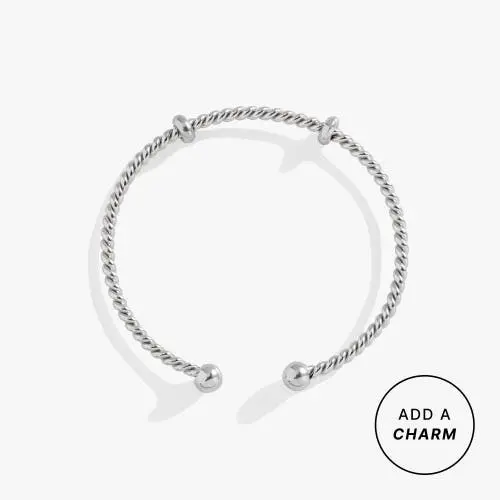 ALEX AND ANI French Rope Charm Bracelet Cuff - Silver