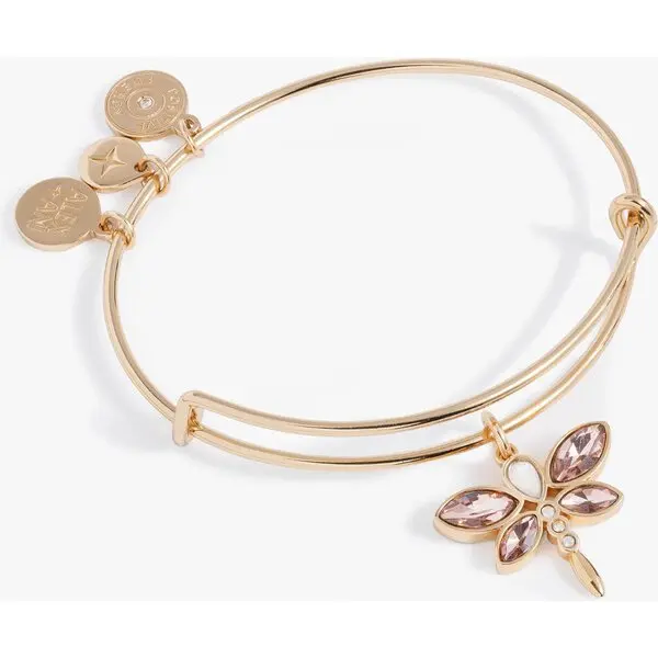 ALEX AND ANI Crystal Dragonfly Bangle Bracelet - Gold