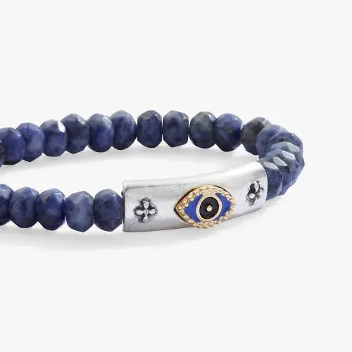 ALEX AND ANI Evil Eye Stretch Bracelet With Sodalite-colored Beads