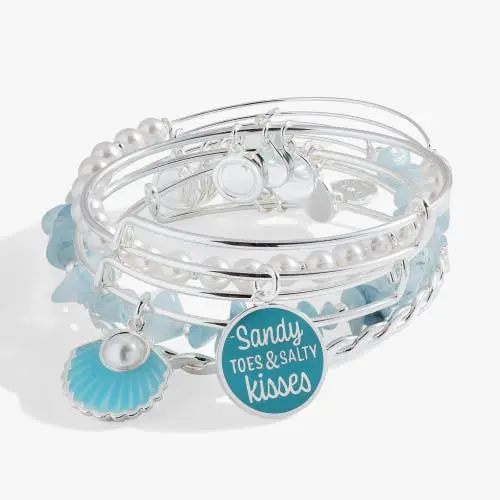 ALEX AND ANI Beach Bangle Set - Silver