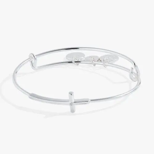 ALEX AND ANI Cross In-line Bangle Bracelet - Silver