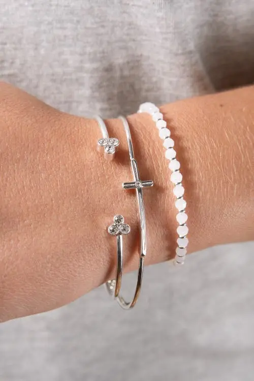 ALEX AND ANI Cross In-line Bangle Bracelet