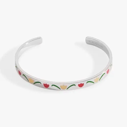 ALEX AND ANI Planted In Love" Floral Enamel Cuff Bracelet
