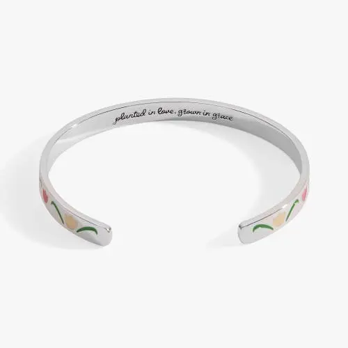 ALEX AND ANI Planted In Love" Floral Enamel Cuff Bracelet