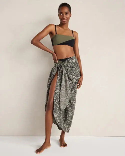 HAVEN WELL WITHIN Cotton Linen Sarong - Green