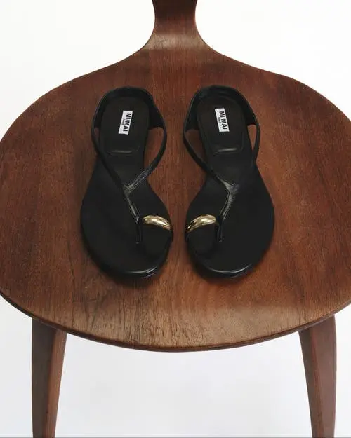 MI/MAI Juno Jewel Detail Flat Sandals