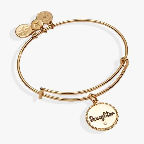 ALEX AND ANI Daughter Charm Bangle Bracelet - Gold