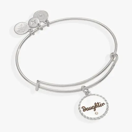 ALEX AND ANI Daughter Charm Bangle Bracelet - Silver