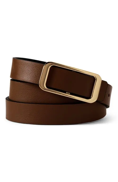 LANDS' END Faux Leather Skinny Belt Set With Interchangeable Buckles