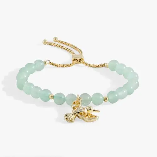 ALEX AND ANI Hummingbird Gemstone Bolo Bracelet - Gold