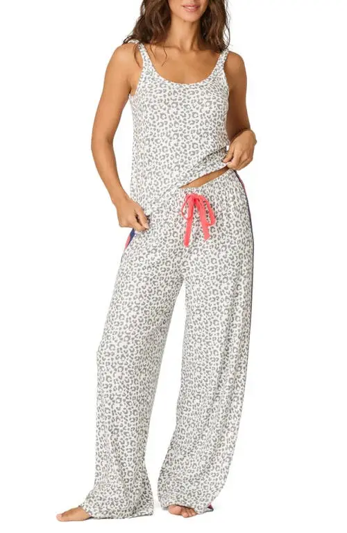 PJ Salvage Cats Meow Stretch Jersey Pajamas - White Multi
