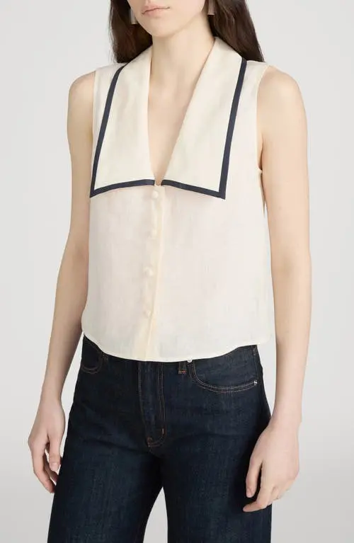 FRAME The Cabana Linen Button-up Top