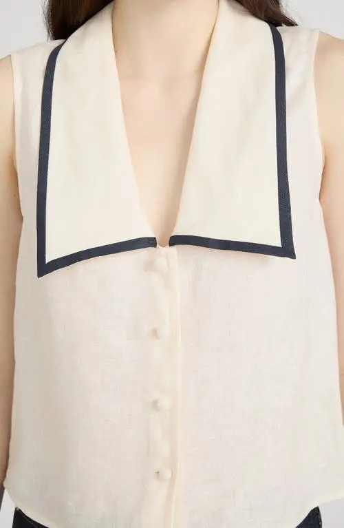 FRAME The Cabana Linen Button-up Top