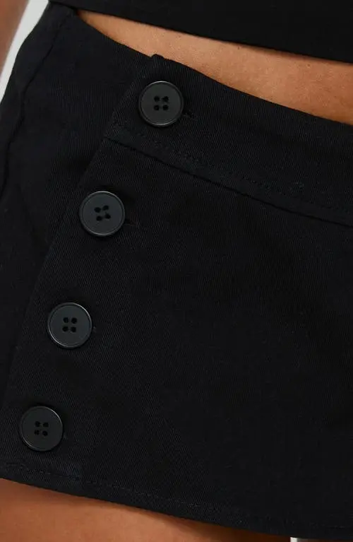 Princess Polly Bessi Button Trim Cotton Skort