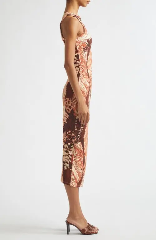 REISS Lola Sleeveless Mesh Midi Dress - Pink