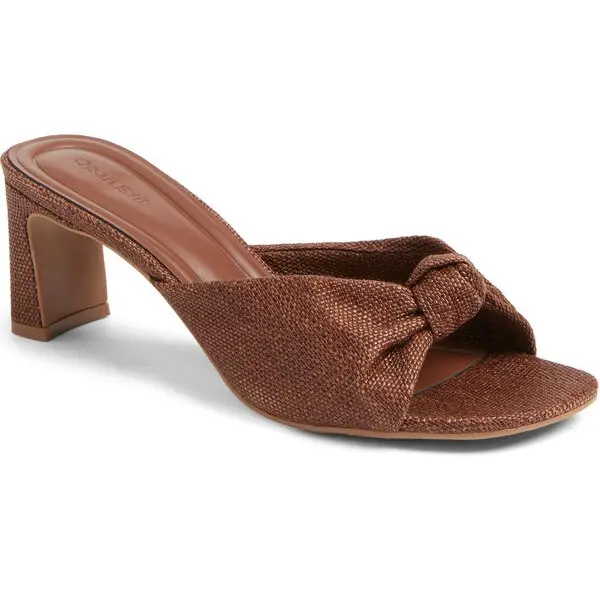 OPEN EDIT Harper Knot Slide Sandal - Brown Chocolate