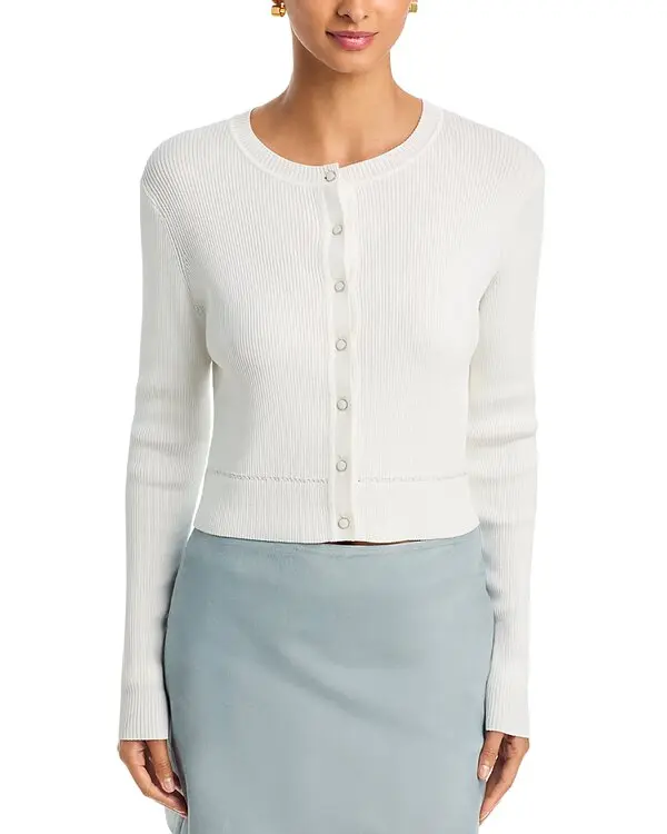 TOCCIN Zoe Crewneck Cardigan Sweater - Optic