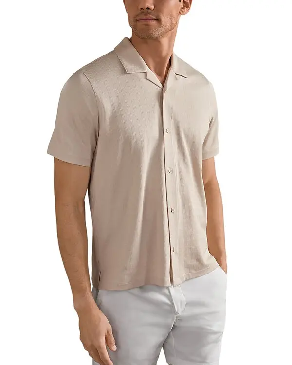 RHONE Palms Camp Collar Patterned Shirt