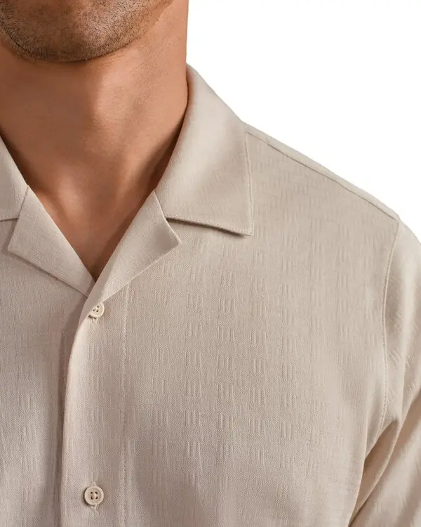RHONE Palms Camp Collar Patterned Shirt