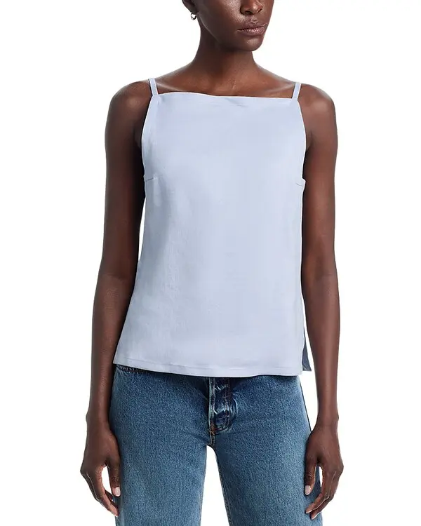 Theory Linen Viscose Apron Top - Cornflower