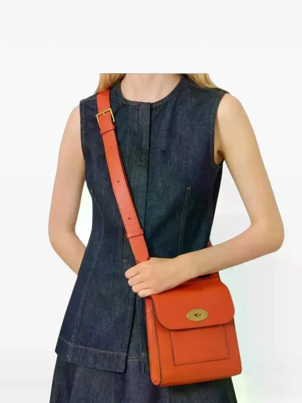Mulberry Small Antony Leather Shoulder Bag - Orange