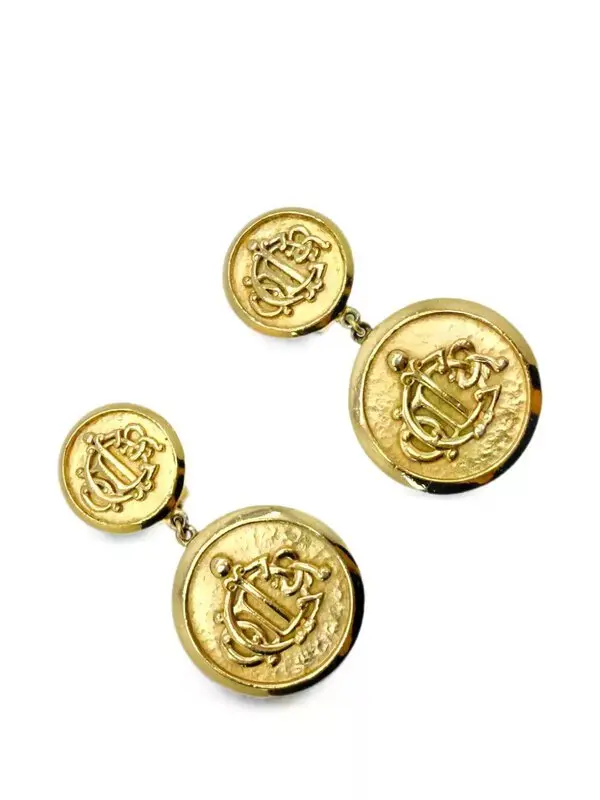 Dior 1980s Monogram Drop Earrings