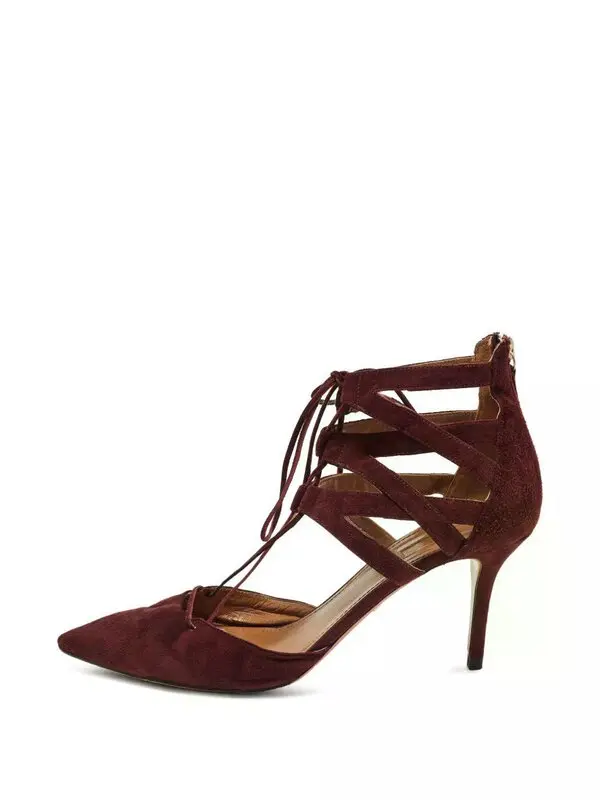 AQUAZZURA Belgravia Lace-up Pumps - Red