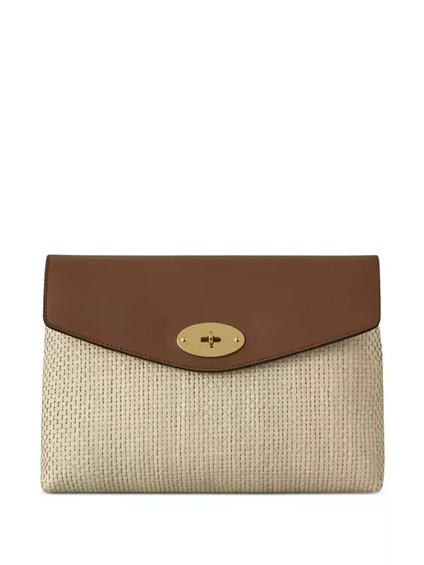 Mulberry Large Darley Raffia Pouch - Neutrals