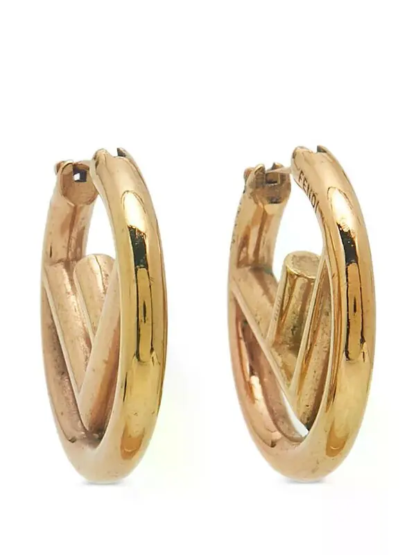 Fendi F Is Motif Hoop Earrings