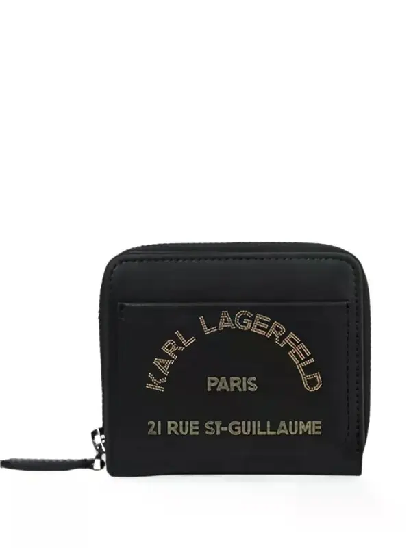 Karl Lagerfeld Logo-print Zip-around Wallet - Black