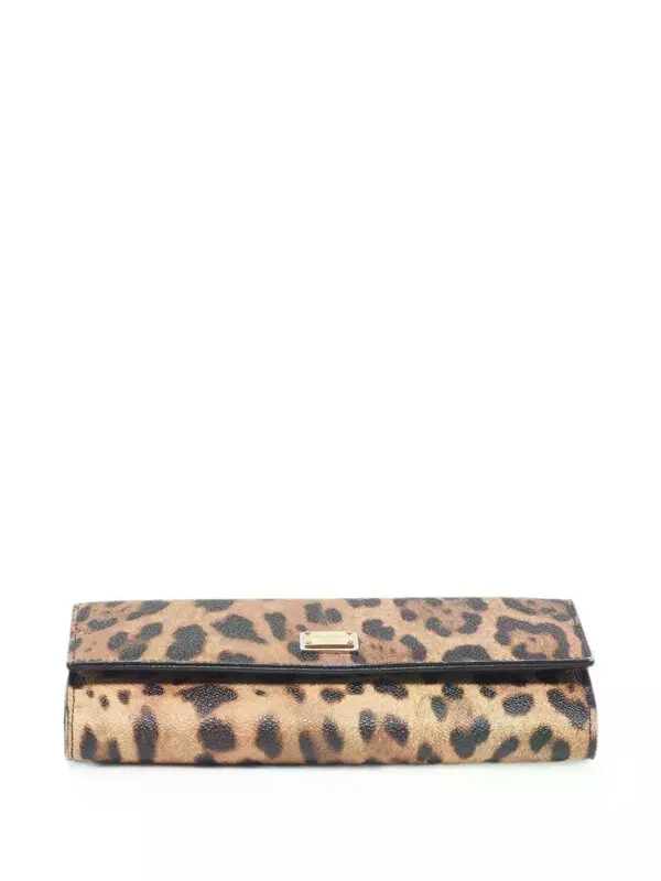 Dolce & Gabbana Leopard-print Canvas Continental Wallet