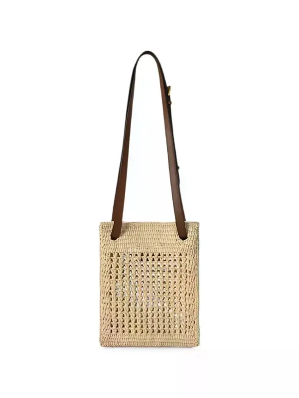 Mulberry Crochet Raffia Crossbody Bag