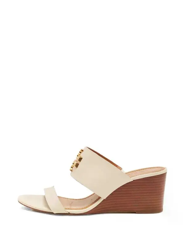 Tory Burch Leather Wedge Sandals - Neutrals