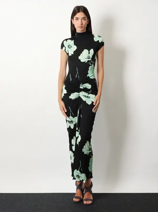Alaïa Viscose Dress With Sakura Print