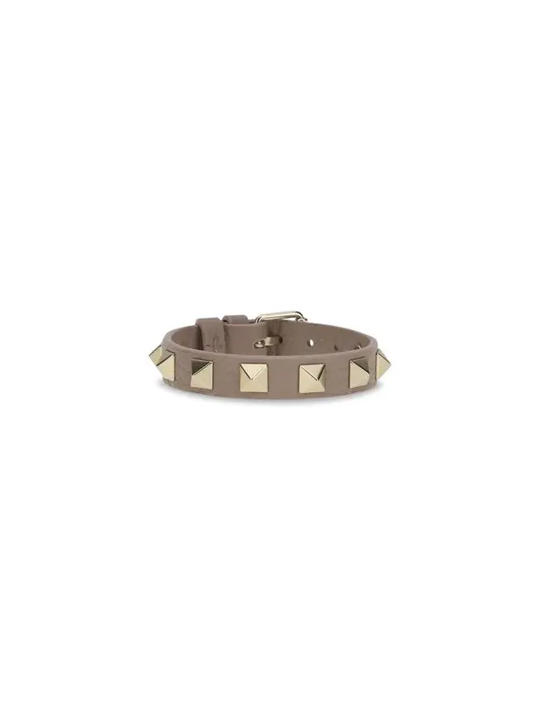 Valentino Garavani Rockstud Leather Bracelet - Gray