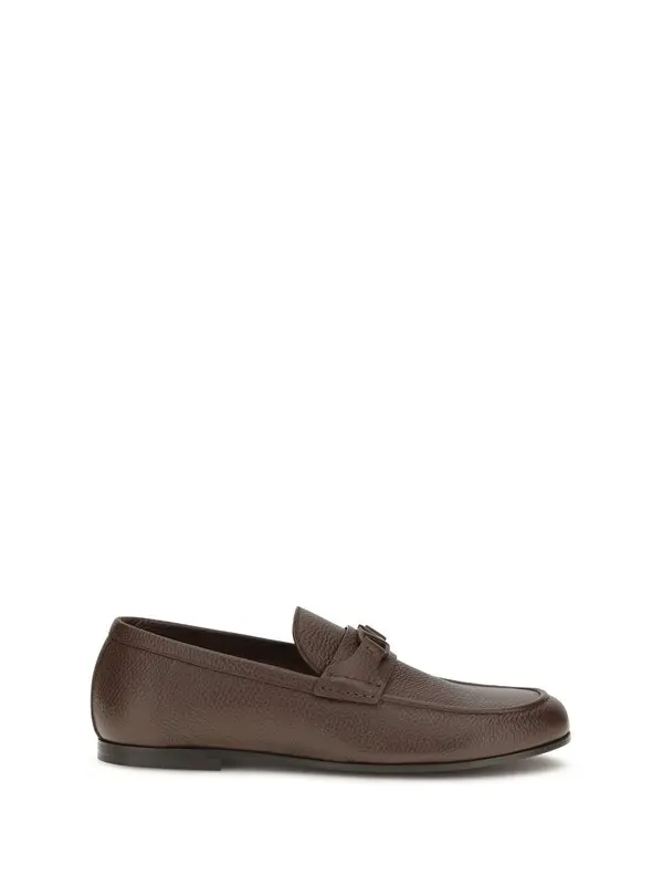 Valentino Garavani Vlogo Signature Deer Leather Loafers - Brown