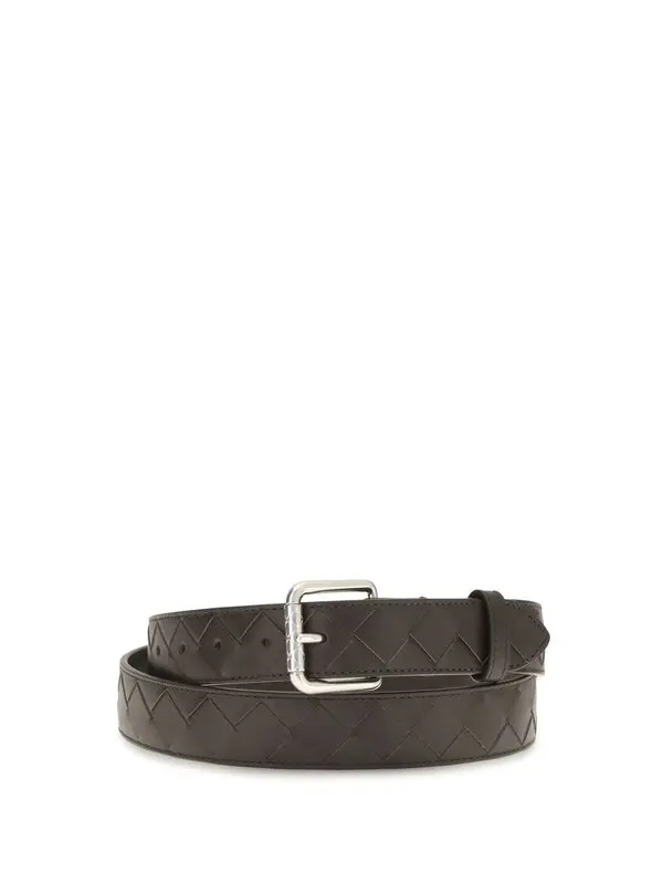 Bottega Veneta Intrecciato Woven Leather Belt - Brown